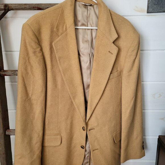 Jackets & Coats | Modern Elements 10 Tan Camel Hair Mens Blazer Jacket ...